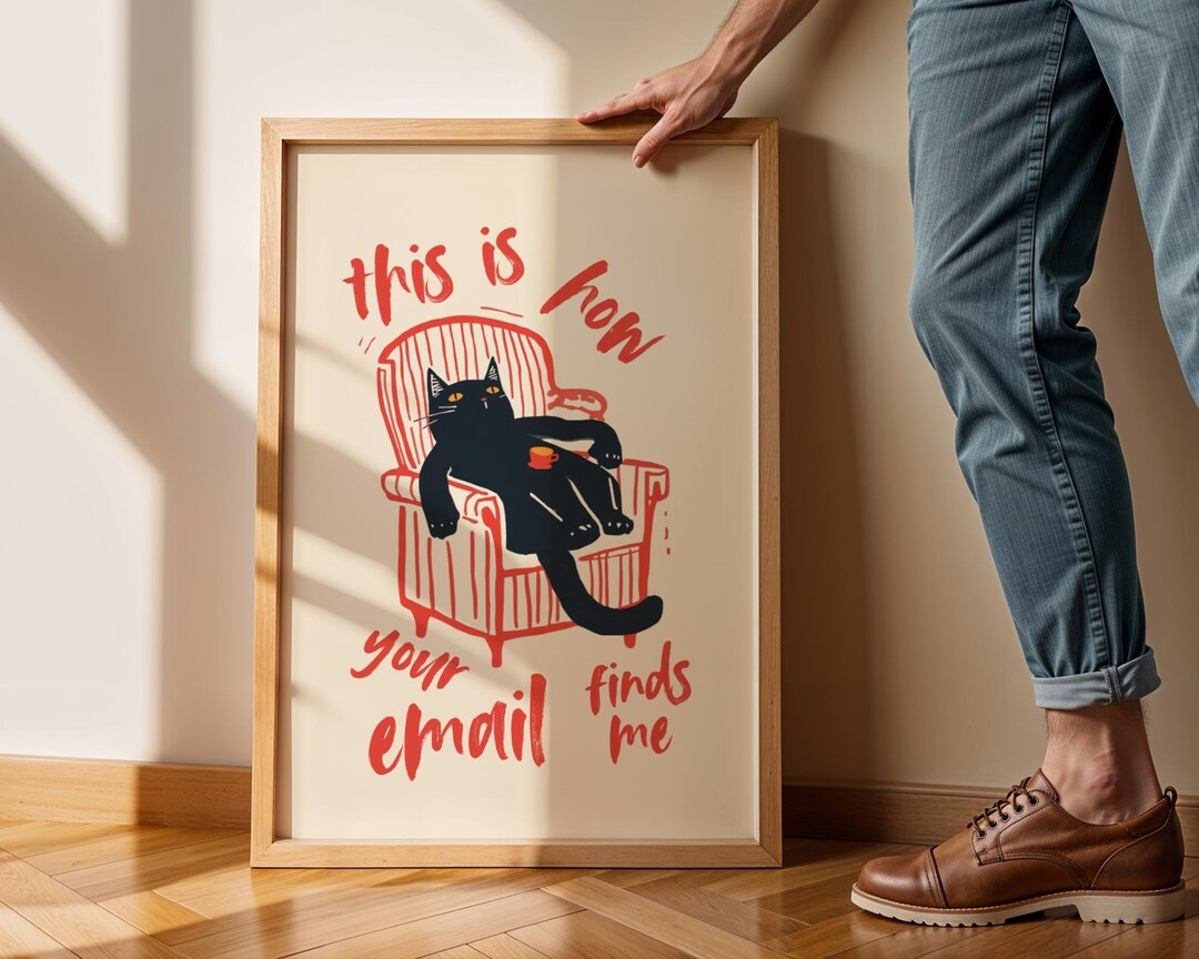 Funny Cat Email Meme Print: Home Office Wall Art (digital Download) - Etsy