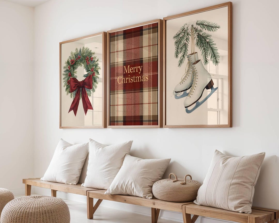 Ralph Lauren Christmas Prints Set | Vintage Tartan Wall Art (digital ...