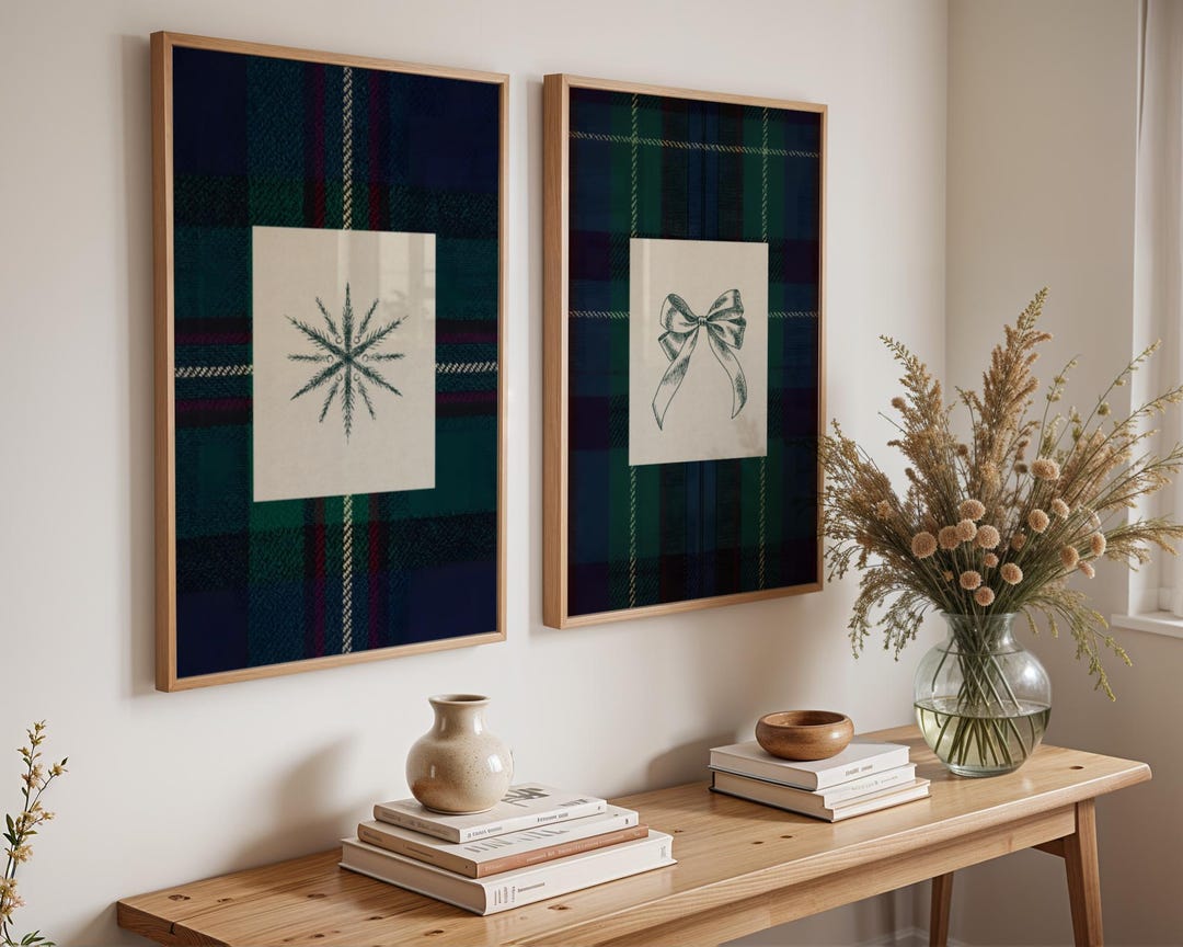 Ralph Lauren Christmas Prints Set | Vintage Mistletoe, Tartan (digital ...