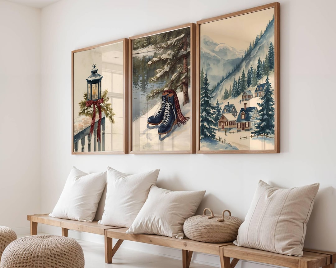 Ralph Lauren Christmas Prints Set | Vintage Winter Wall Art (digital ...
