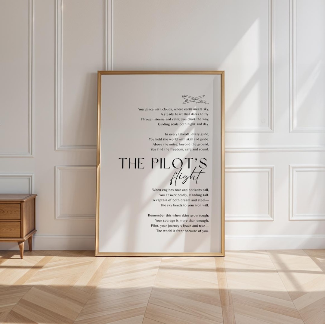 Pilot Poem Print: Inspirational Aviation Art Gift (digital Download) - Etsy