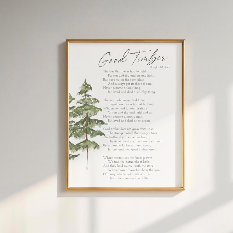 Good Timber Poem - Etsy