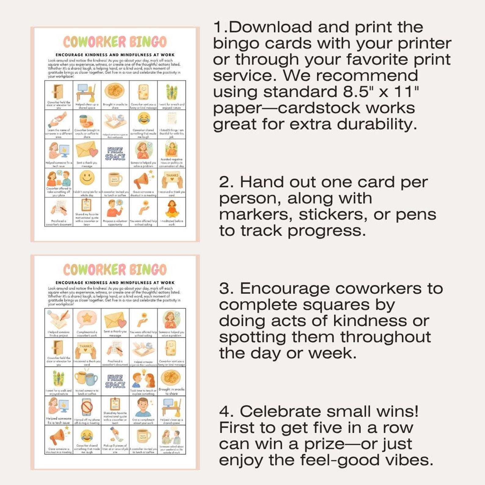 Gratitude Coworker Bingo Game, Team Building (digital Download) - Etsy