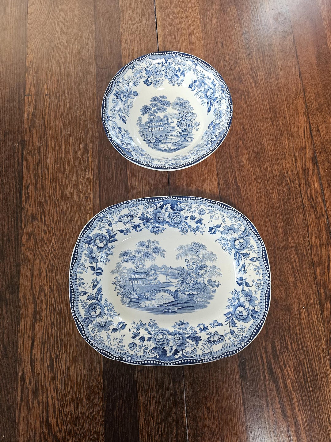 Vintage Tonquin Blue Pattern Royal Staffordshire Dinnerware by Clarice ...