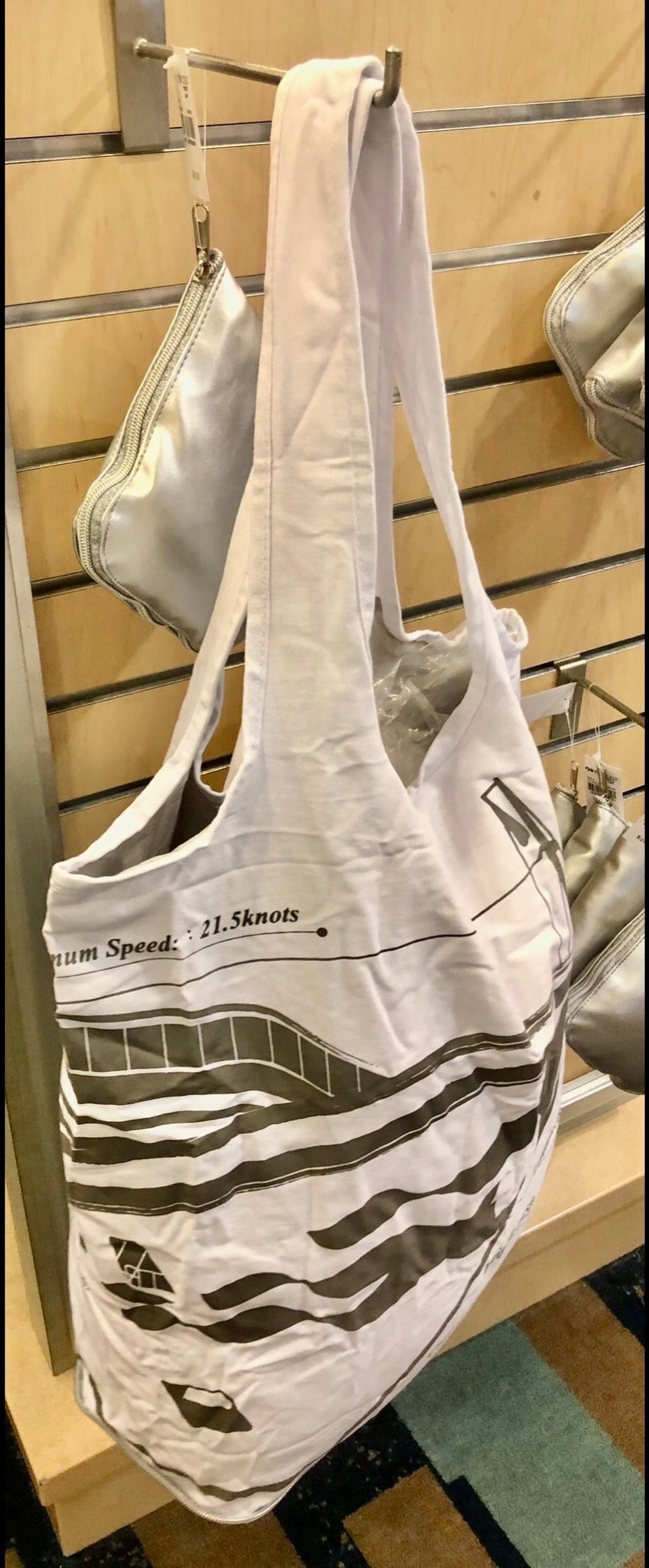 New NWT Princess Cruises Ruby Ship White Canvas Folding Eco Tote Bag ...