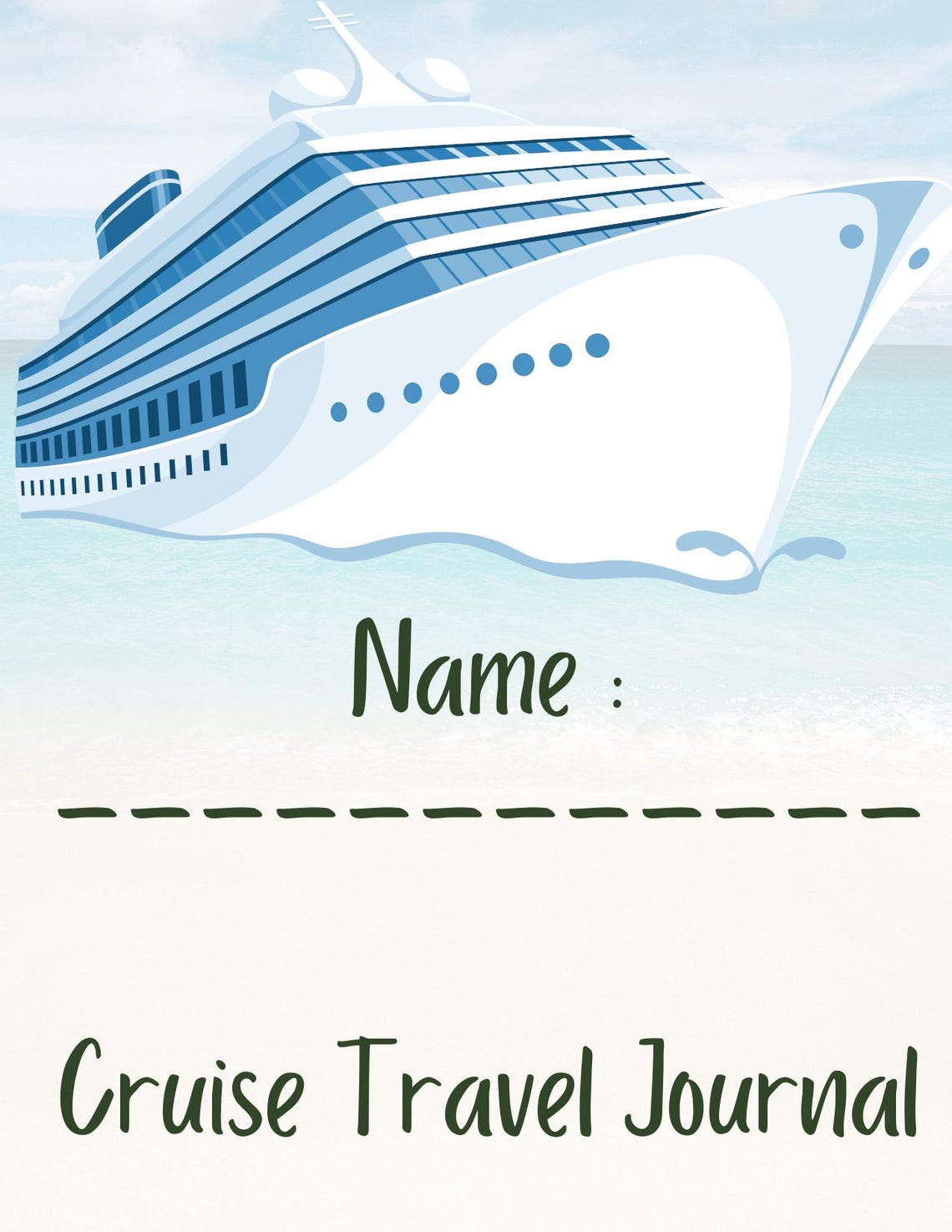 Cruise Travel Journal Printable | Cruise Ship Vacation Memory Book ...