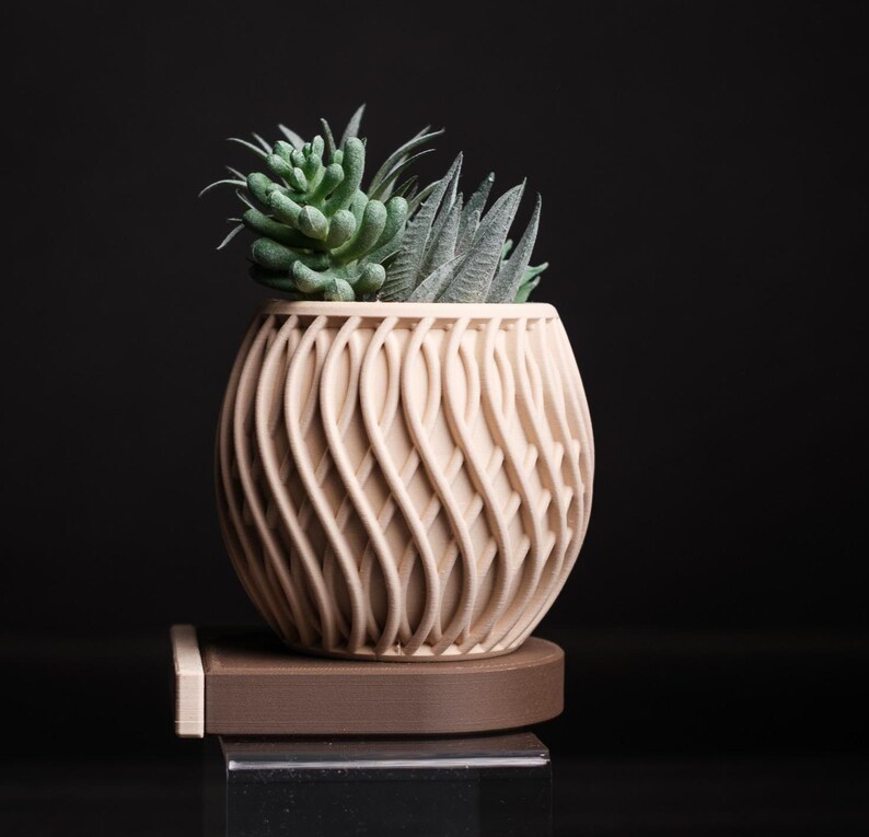Loft Planter – Modern 3D Printed Planter With Wall or Table Plate - Etsy