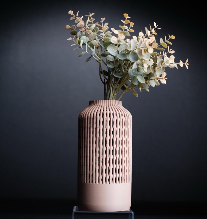 Vellis Vase – Tall 3D Printed Modern Vase With Intricate Geometric ...
