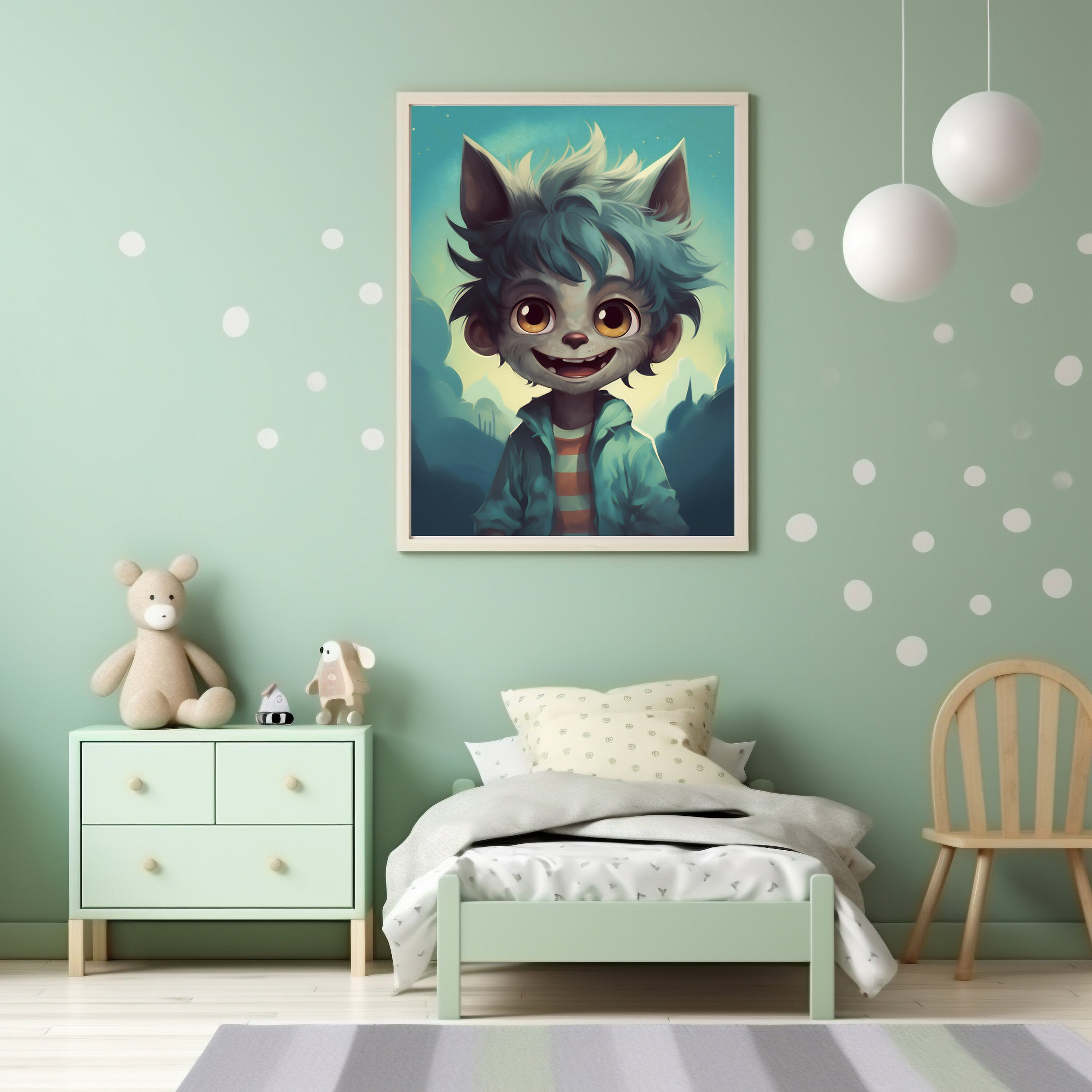 Child Werewolf Prints for Kids Room, DIGITAL DOWNLOAD, Werewolf Poster ...