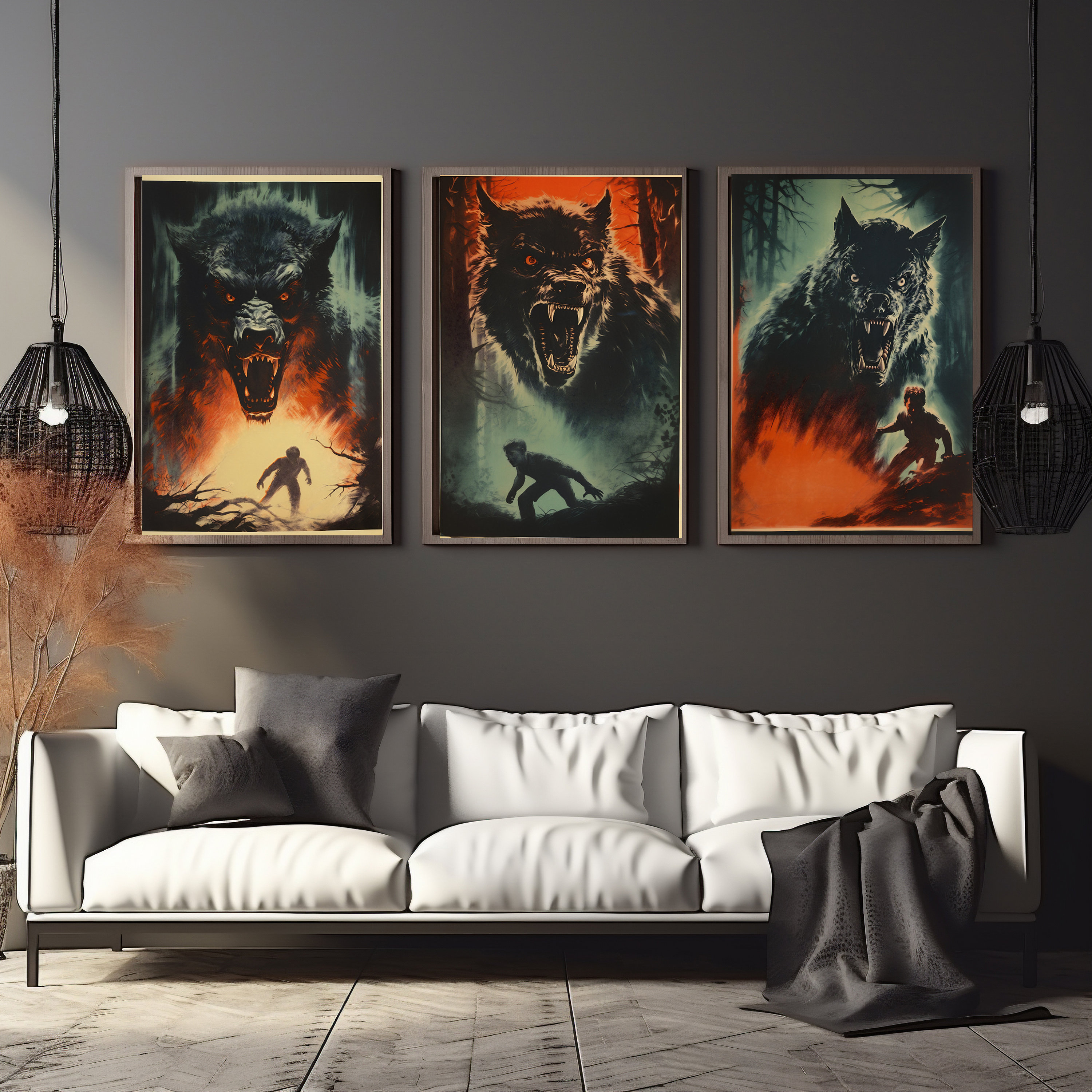 1950s Inspired Werewolf Posters, Digital Art Print, Digital Download ...