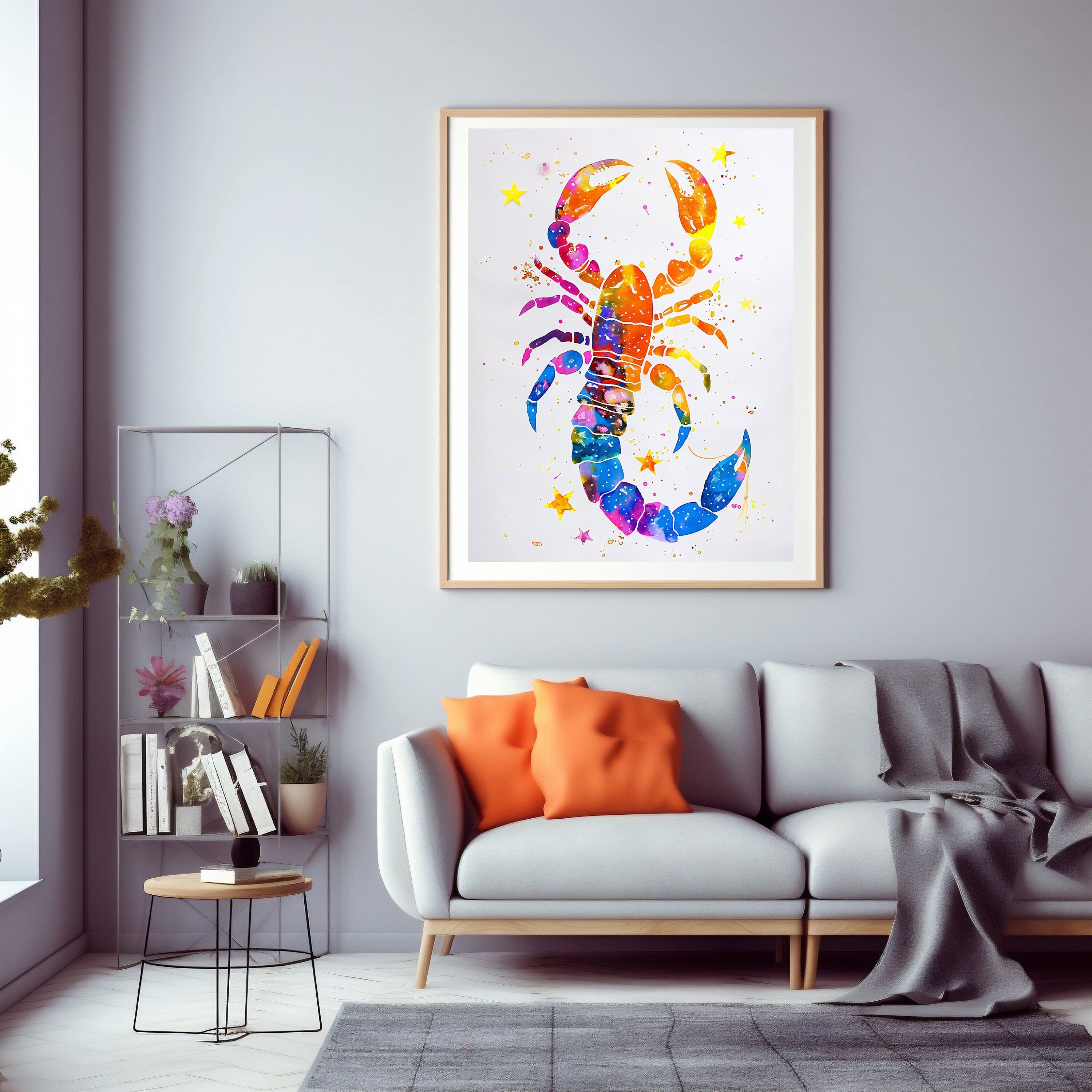 Scorpio Art Print | Watercolor | Scorpion | Digital Art Print | Digital ...