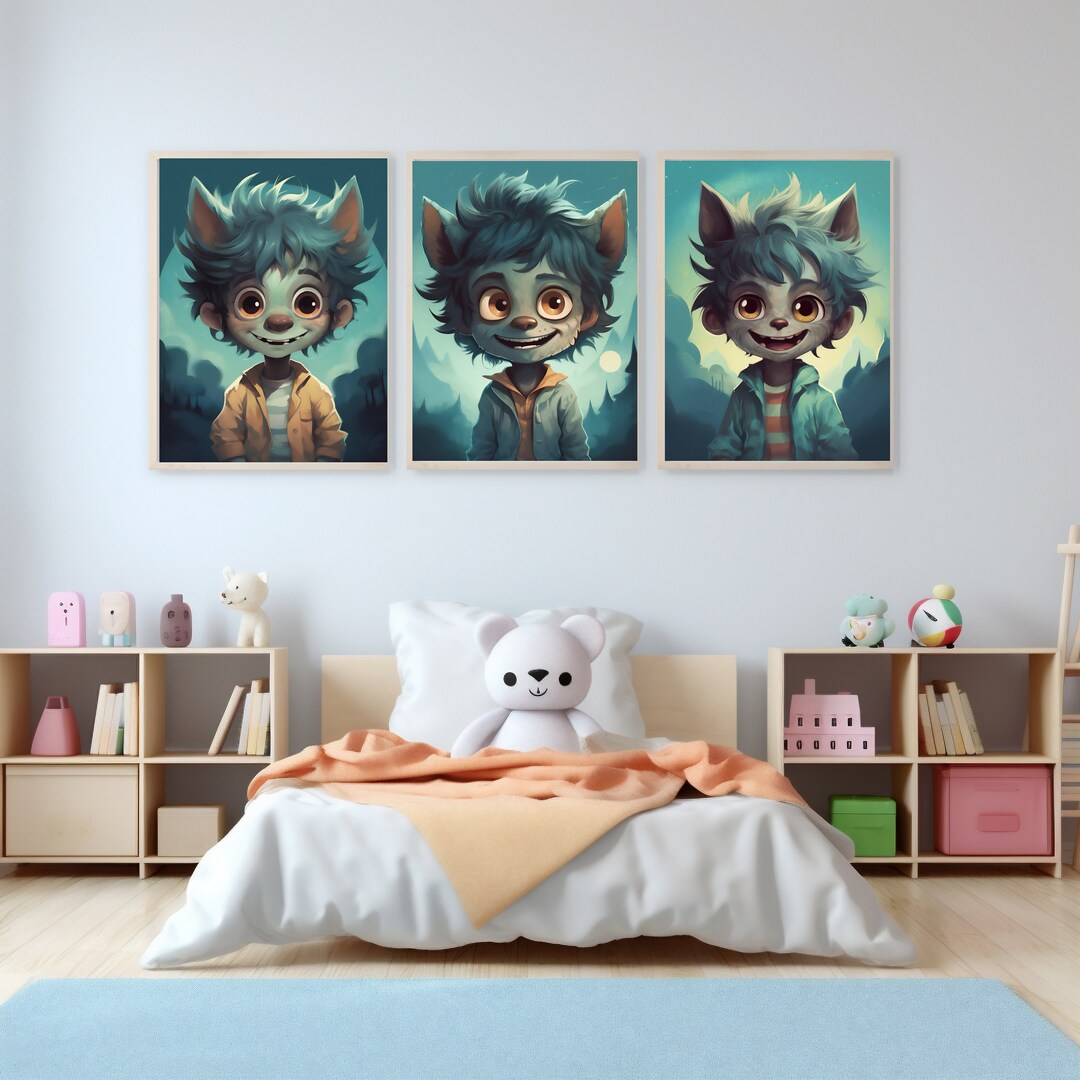 Child Werewolf Prints for Kids Room, DIGITAL DOWNLOAD, Werewolf Poster ...