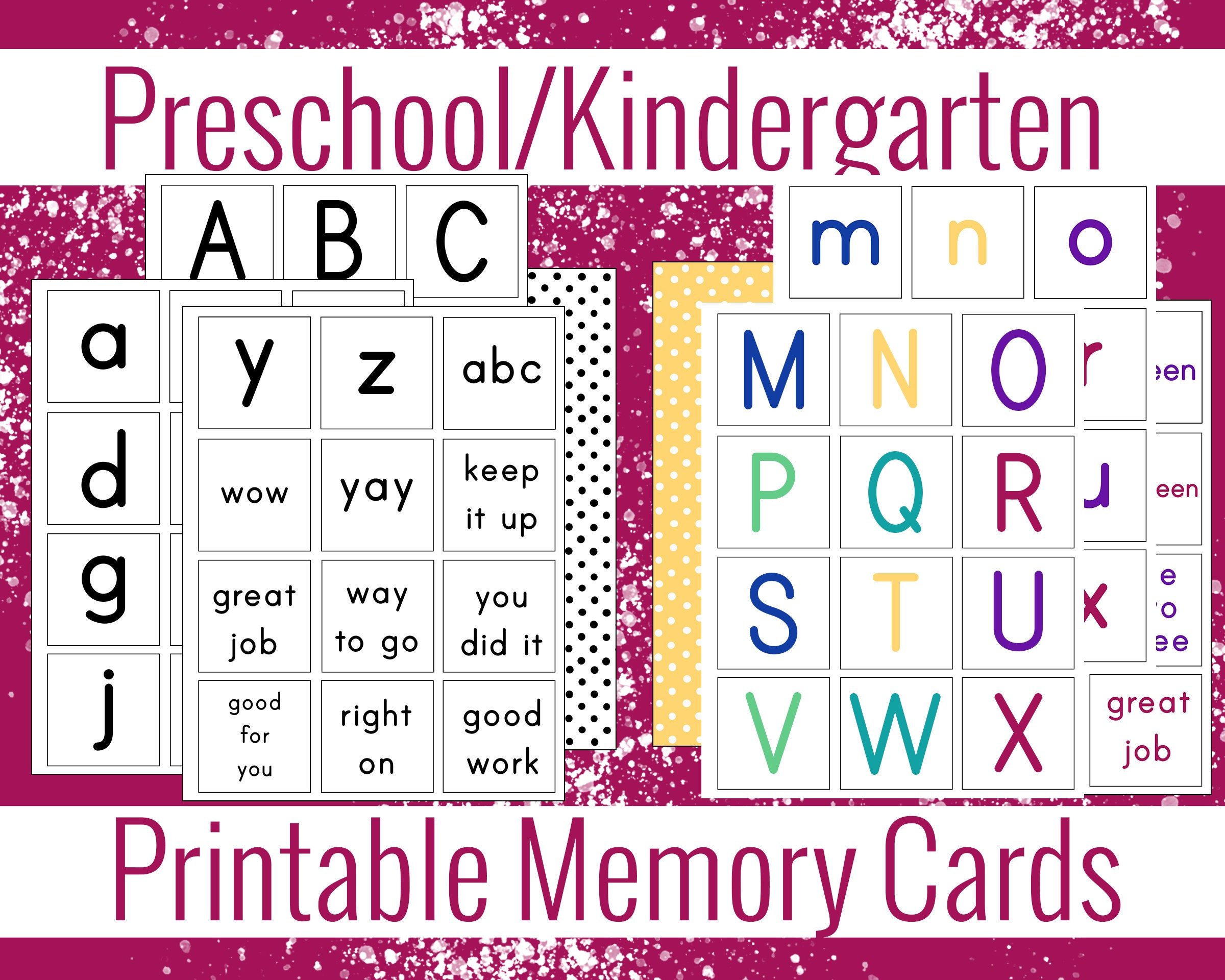 Preschool Memory and Matching Card Game Set of 2 Numers 1-20 | Etsy