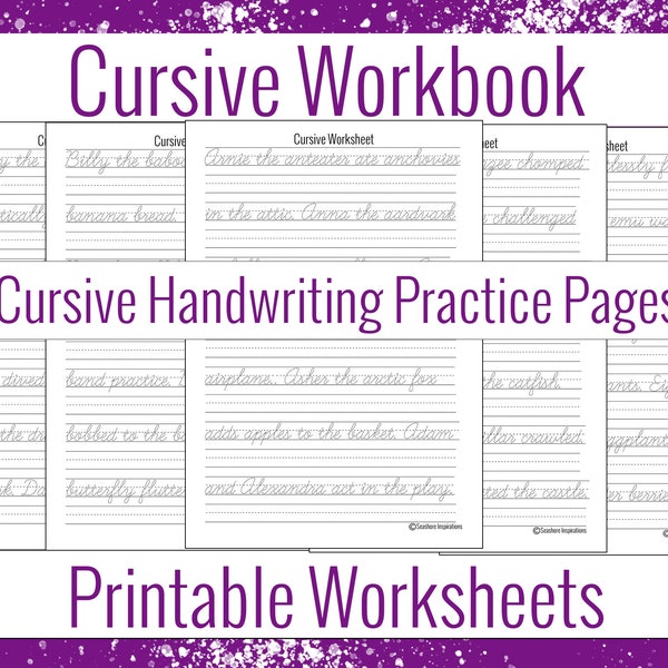 Printable Cursive Handwriting Book - Etsy