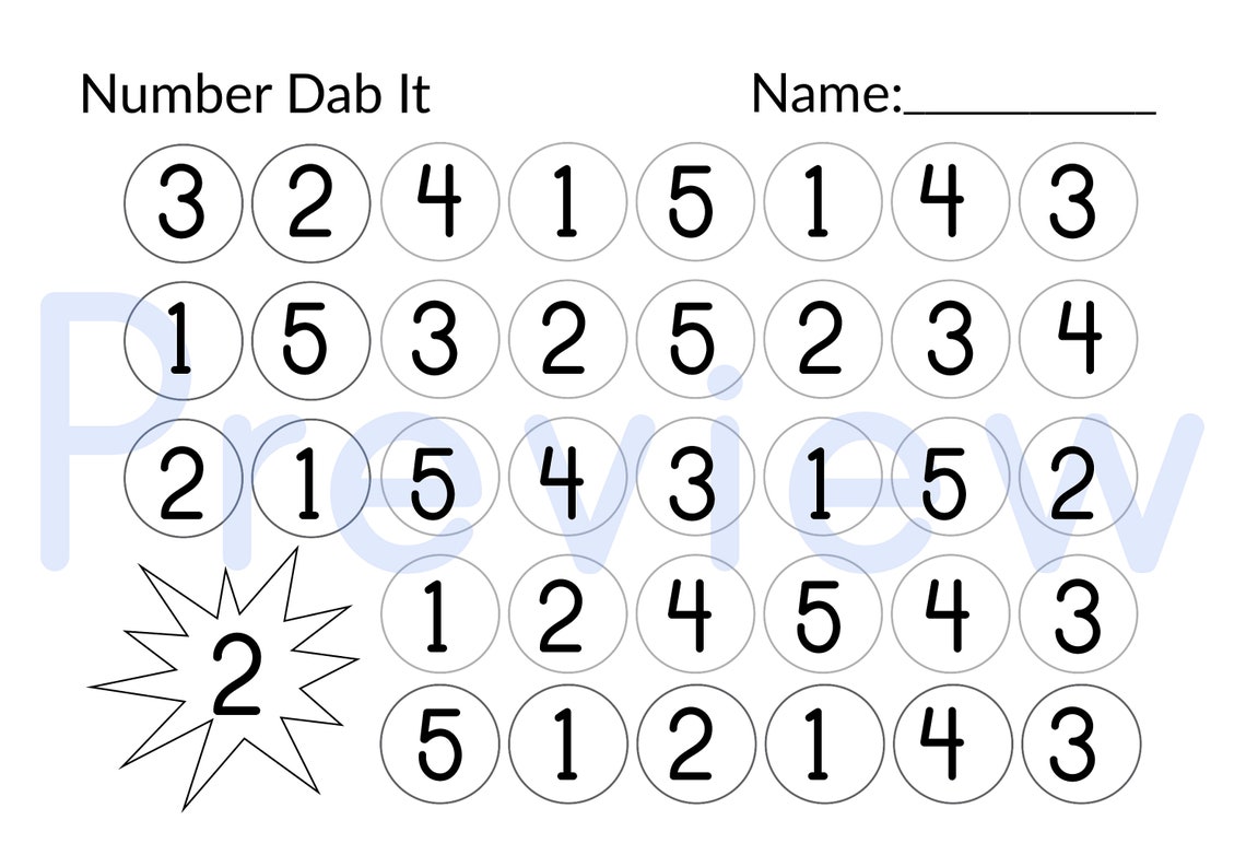 Preschool Number Dab Game Numbers 1-20 20 Pages Dab It - Etsy
