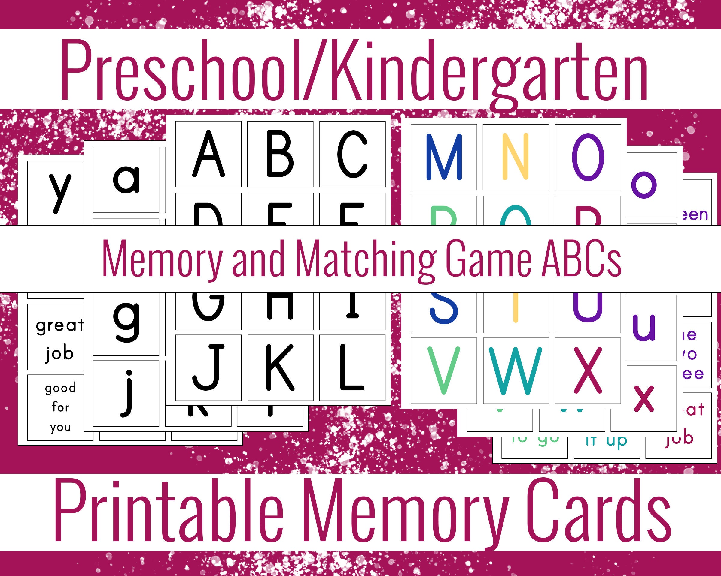 Preschool Memory and Matching Card Game Set of 2 Numers 1-20 | Etsy
