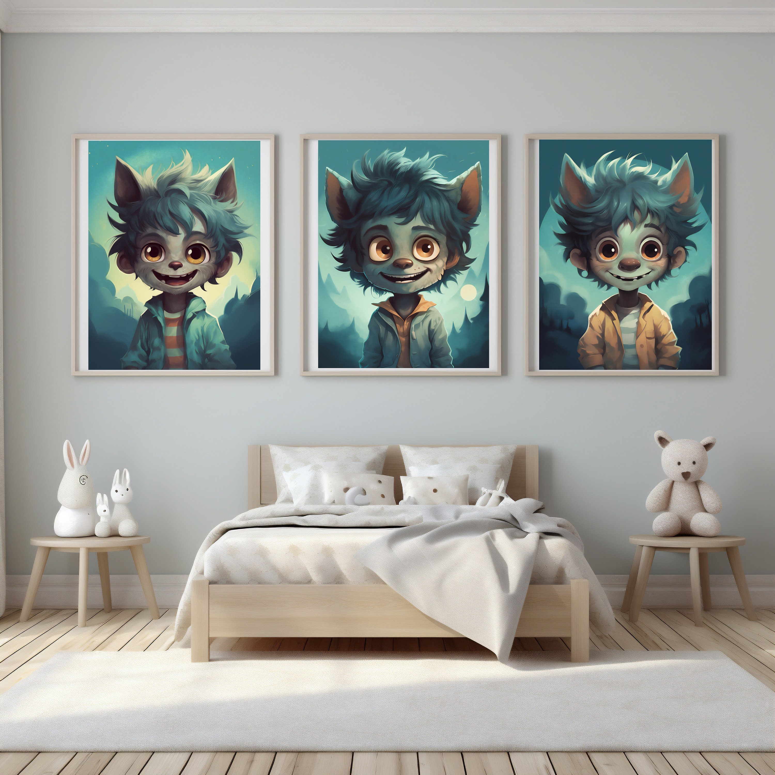 Child Werewolf Prints for Kids Room, DIGITAL DOWNLOAD, Werewolf Poster ...