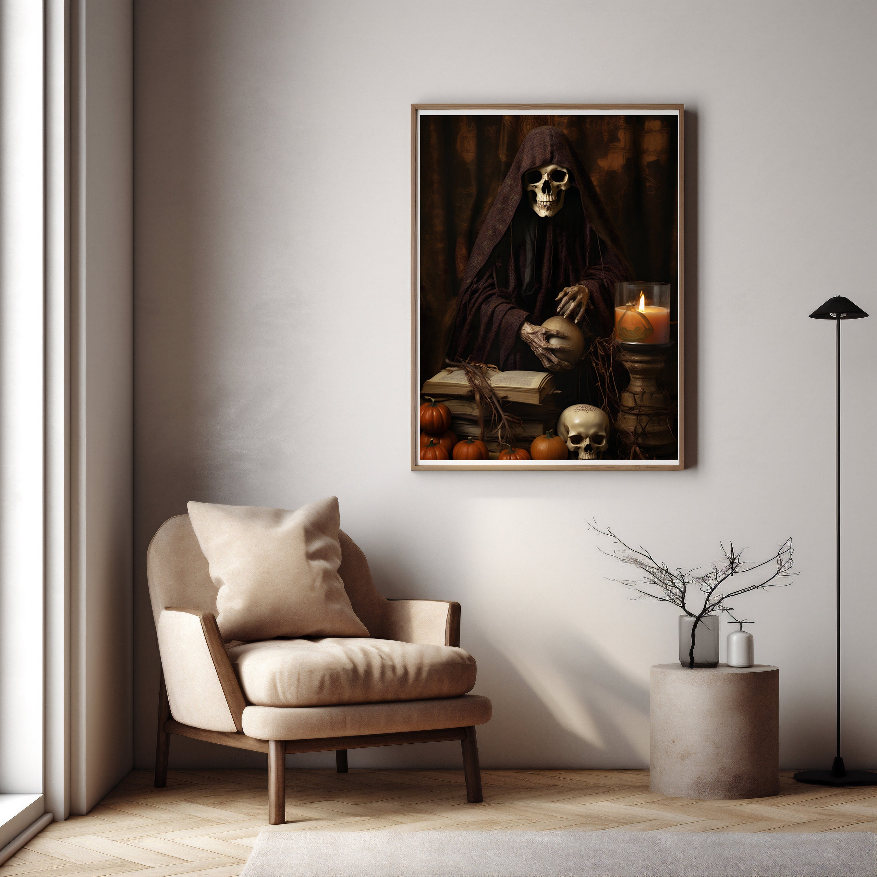 Death With Old Books, Digital Art Print, Digital Download, Printables ...