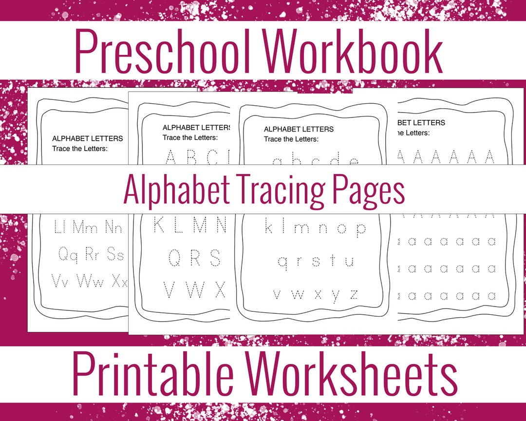 Preschool Workbook Alphabet Tracing Handwriting Pratice - Etsy