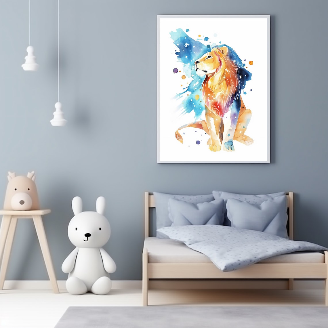 Leo Art Print | Watercolor | Lion | Digital Art Print | Digital ...