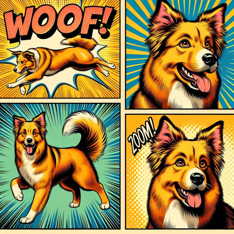 Custom Comic Dog Portrait – Funny Digital Pet Art From Photo ...