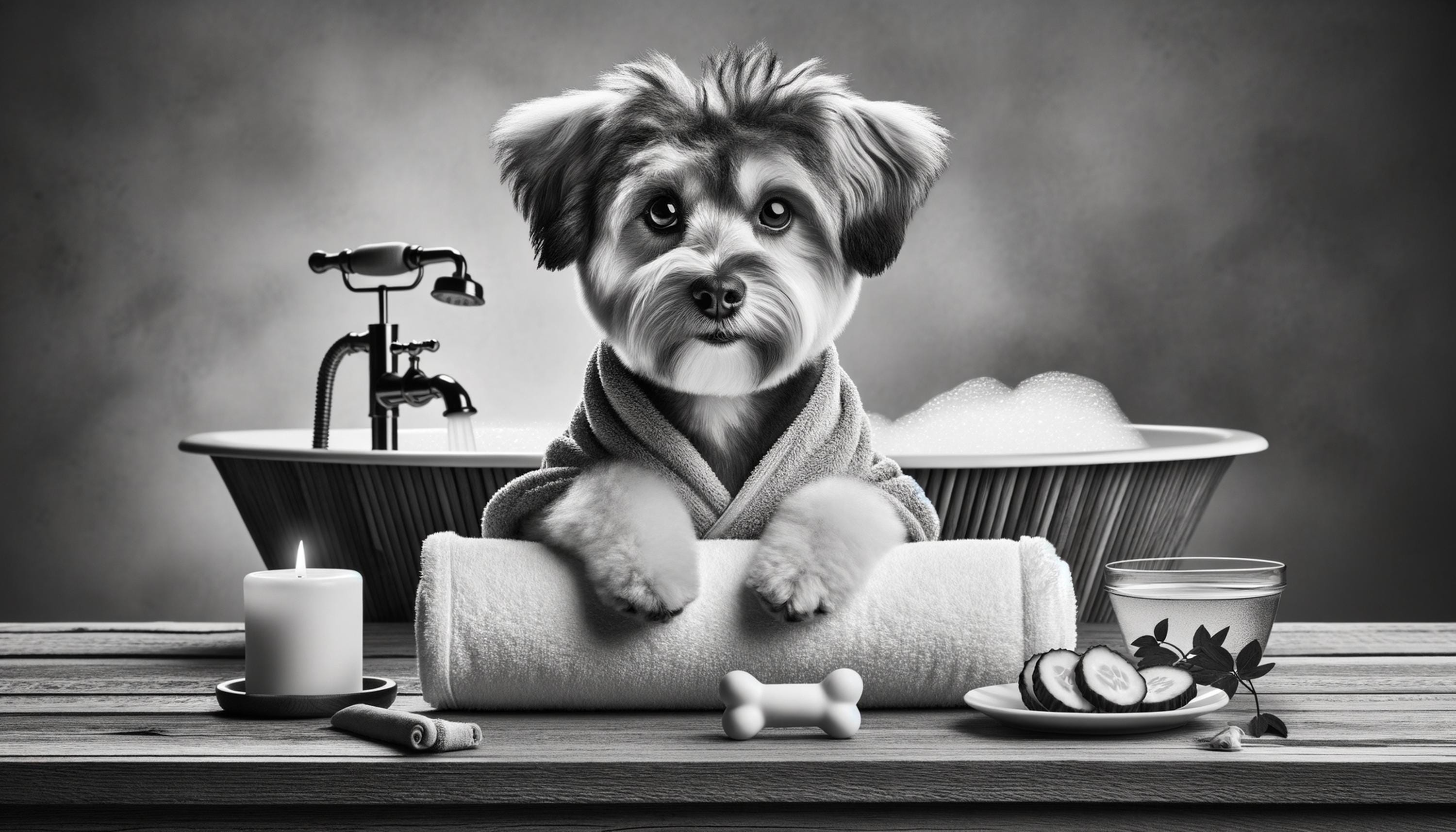 Custom Dog Spa Day Photo – Funny Pet Art From Photo | Relaxing Digital ...