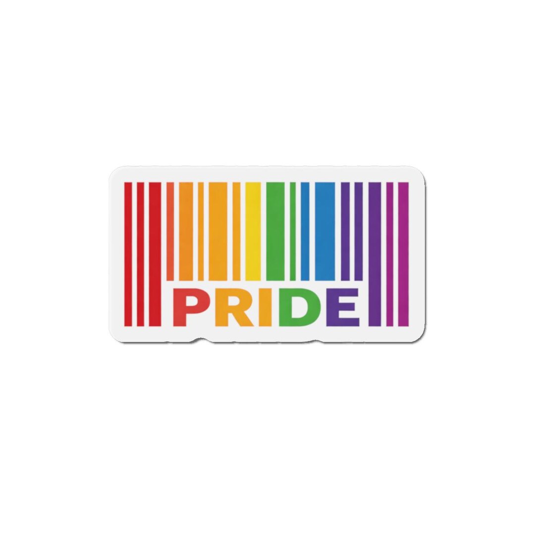 PRIDE Barcode Magnet - Rainbow Barcode LGBTQ Magnet - Minimalist Pride ...