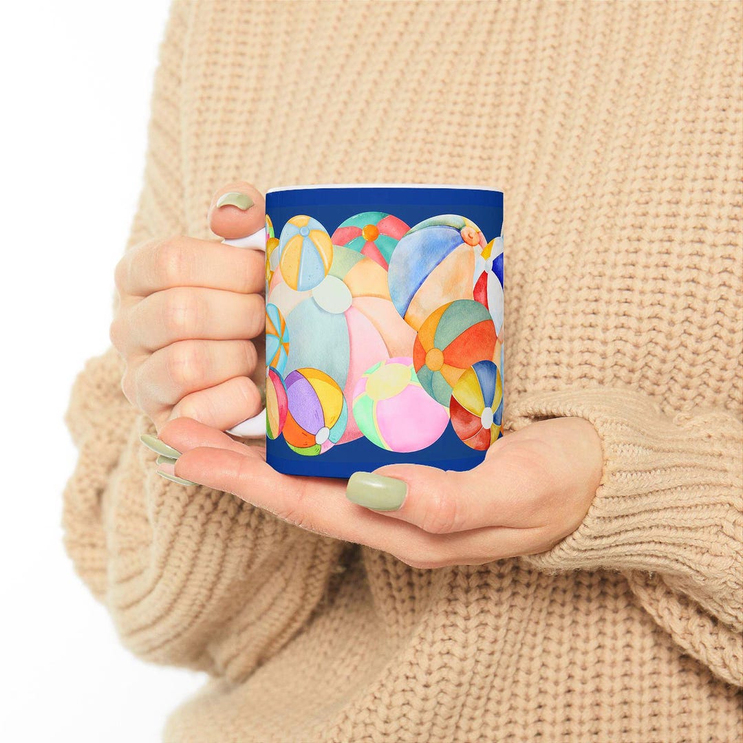 Watercolor Beach Lover Beach Ball Coffee, Hot Chocolate or Tea Mug ...