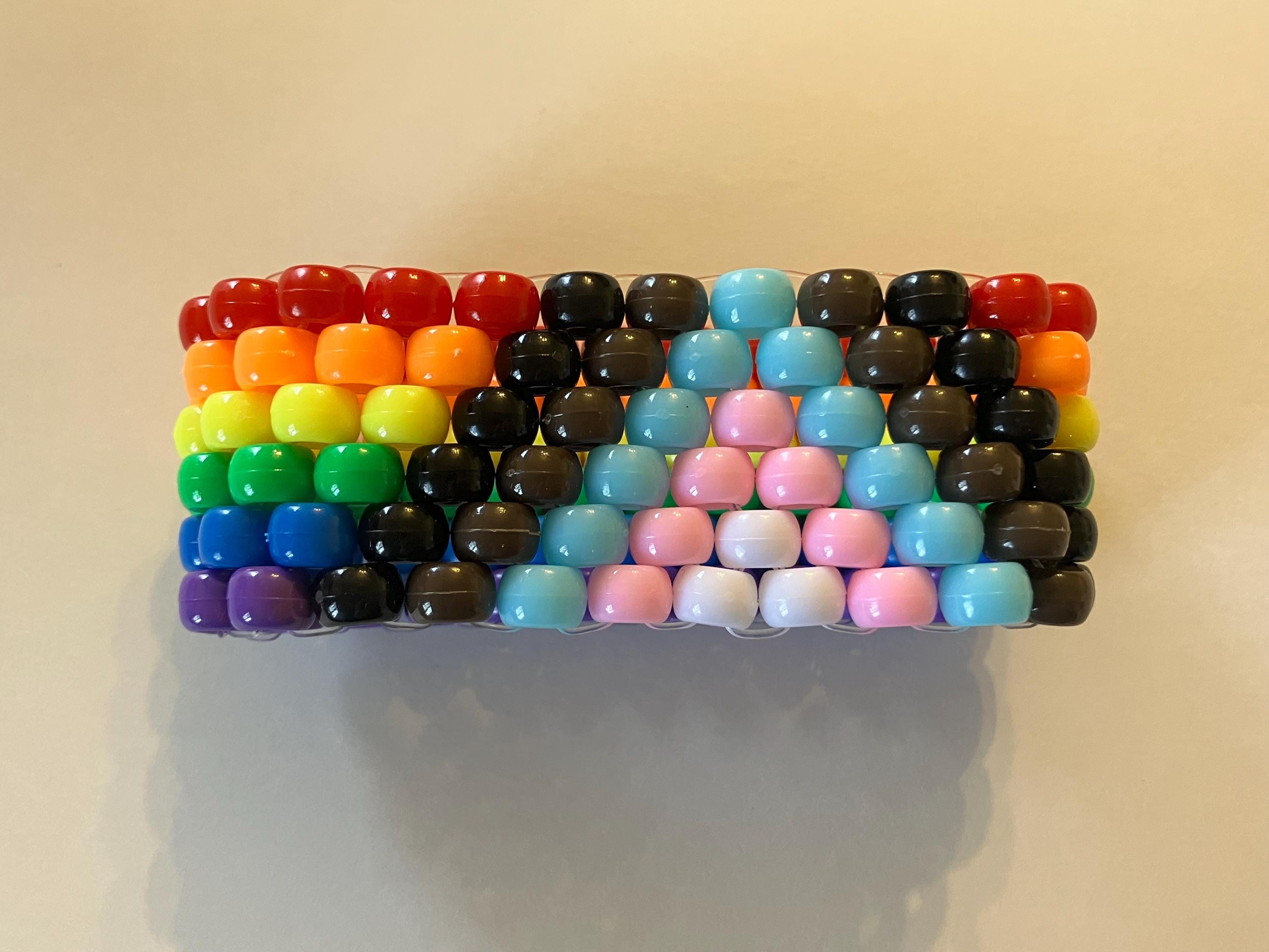 Kandi Beaded Pride Flag Cuffs - Etsy