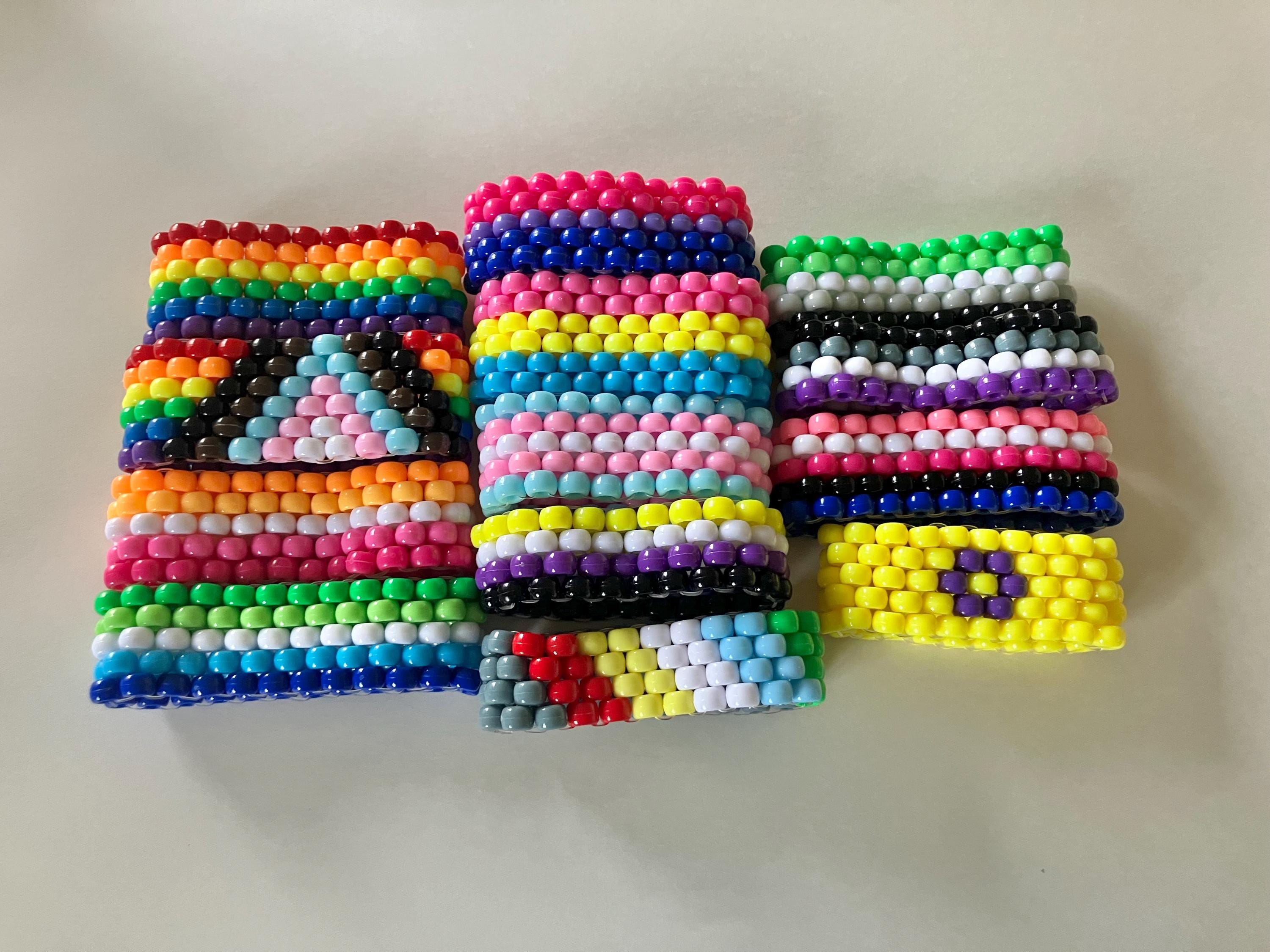 Kandi Beaded Pride Flag Cuffs - Etsy