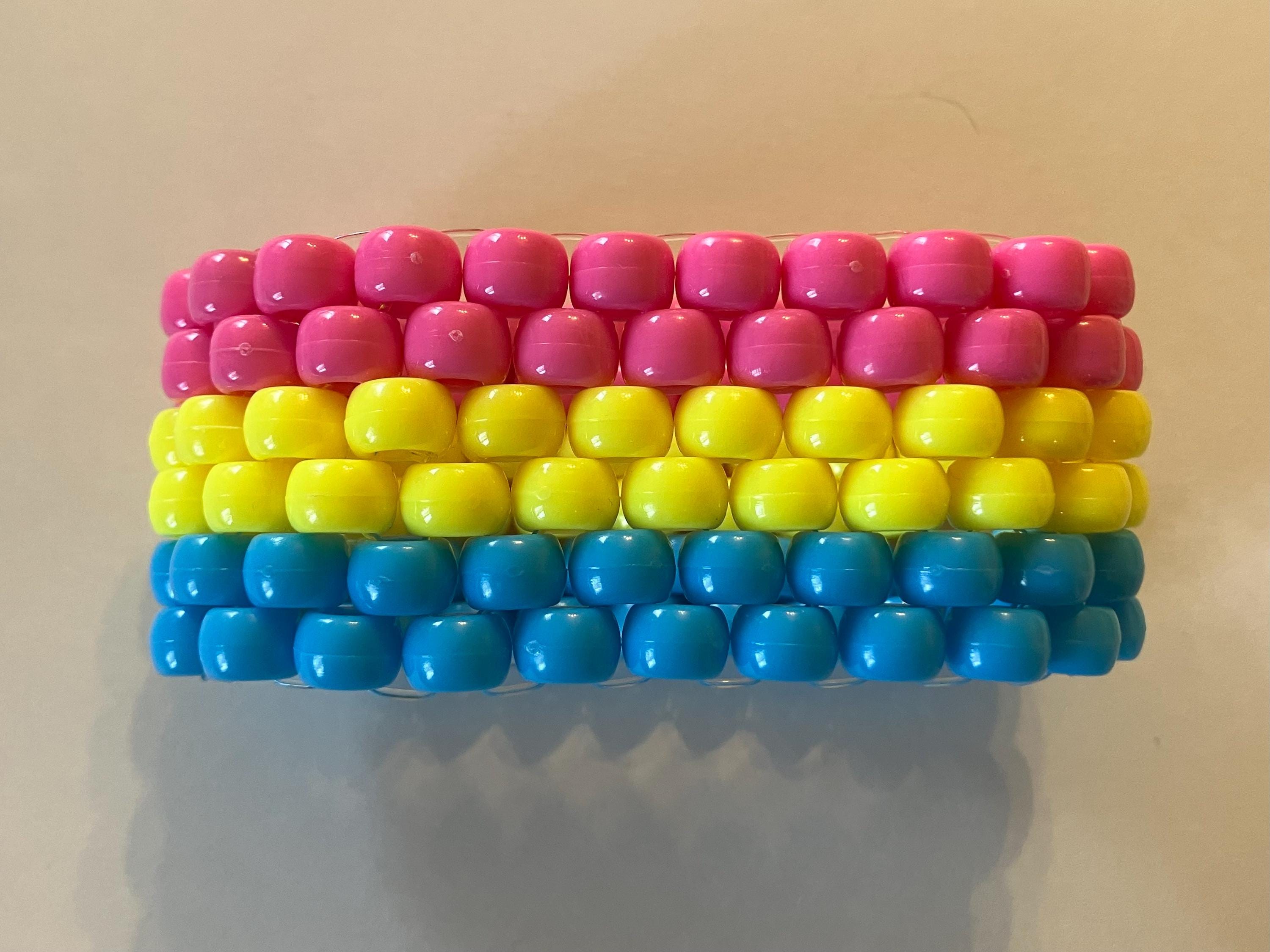 Kandi Beaded Pride Flag Cuffs - Etsy