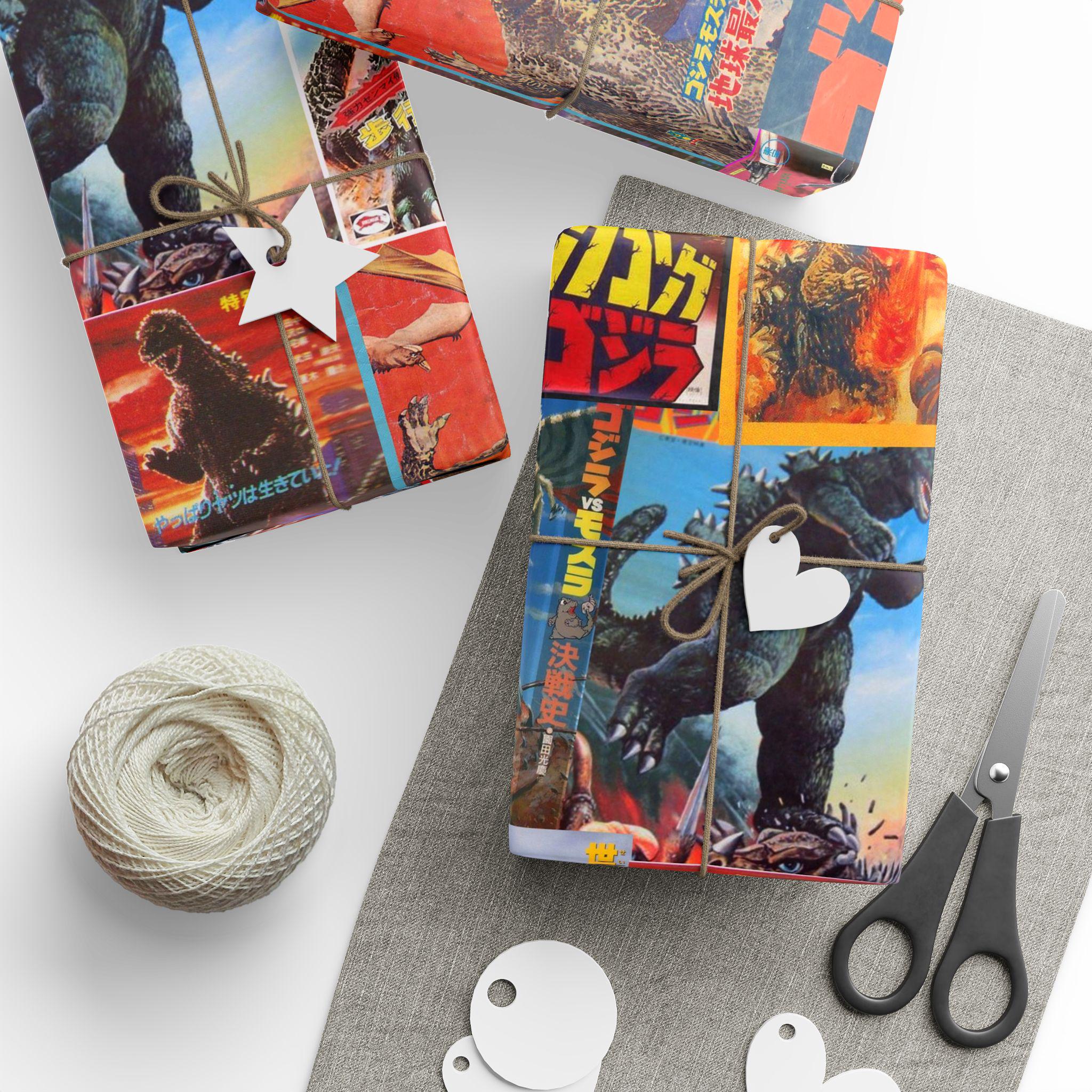Vintage Godzilla Wrapping Paper – Retro Kaiju Gift Wrap for Birthdays ...