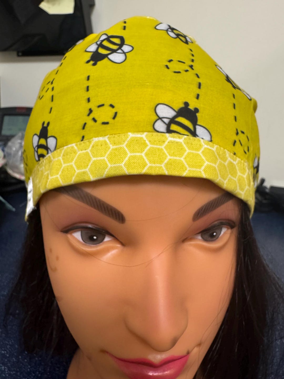 Yellow Bee Print Scrub Hat-small Fit - Etsy