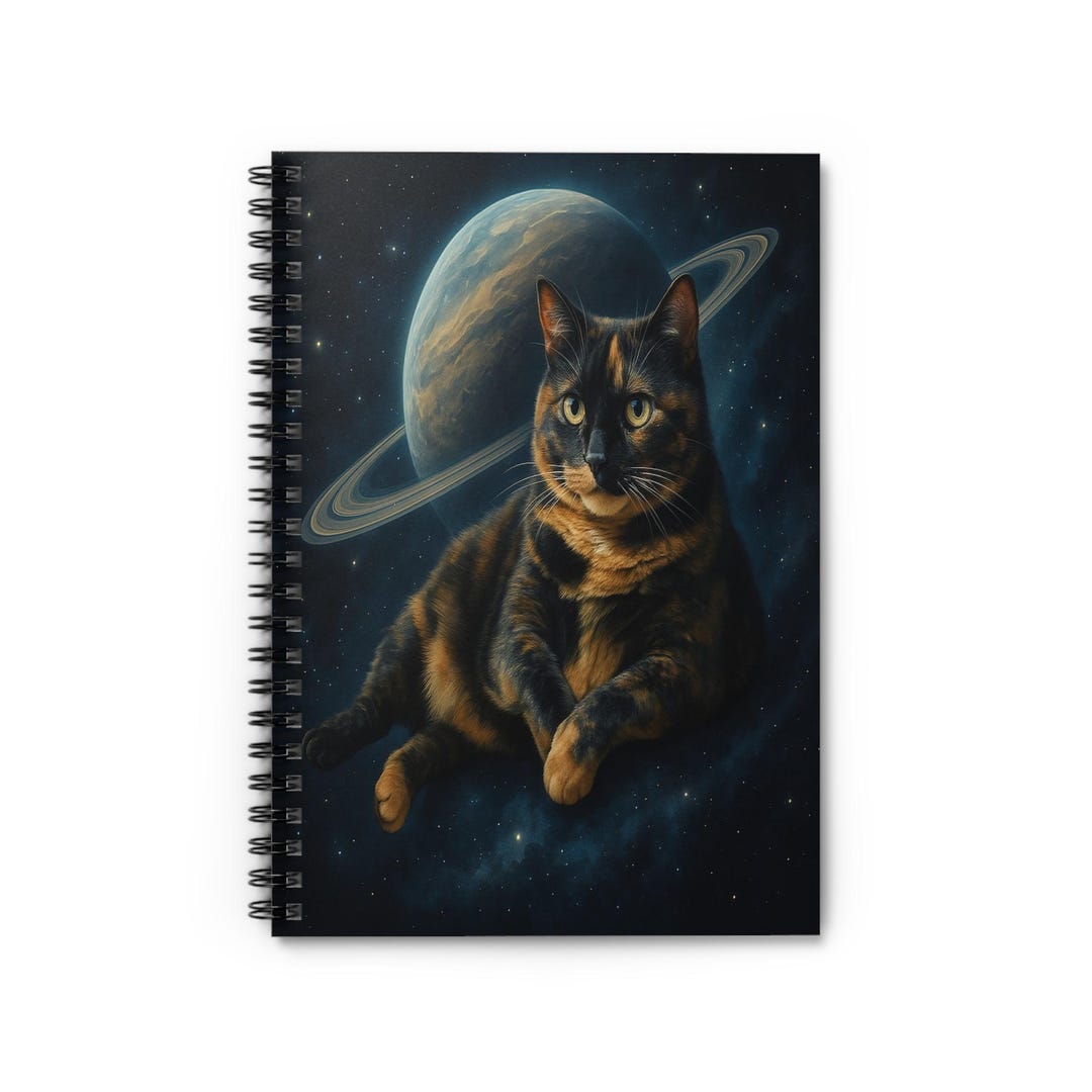 Saturn Cat Spiral Notebook: Cosmic Tortoiseshell Cat Art - Etsy