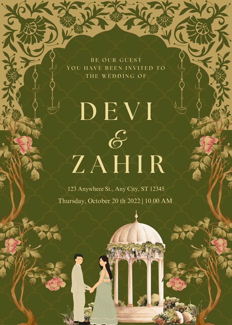 Indian Wedding Invite - Save the Date - Indian Wedding Invitation ...