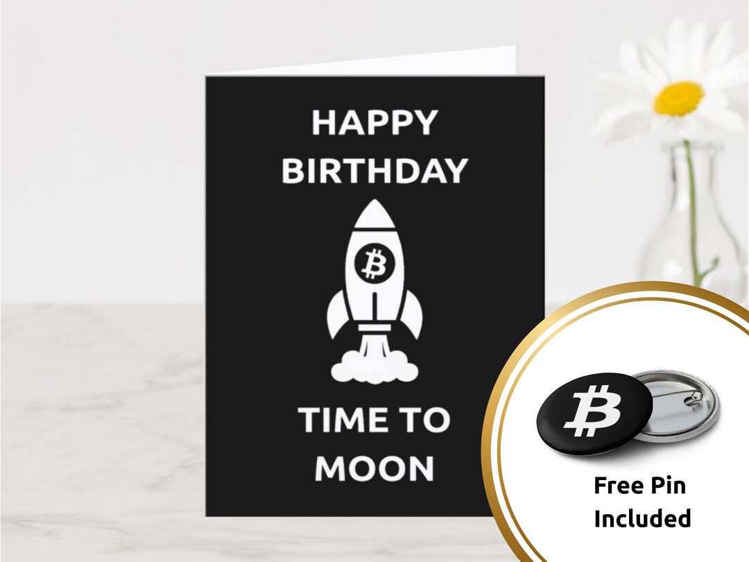 Bitcoin Rocket Birthday Card, Funny Crypto Gift for Him Dad Brother ...