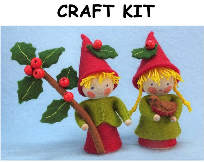 Two Little CHRISTMAS Gnomes KIT - Craft Kit, DIY, Holiday, Pattern - Etsy
