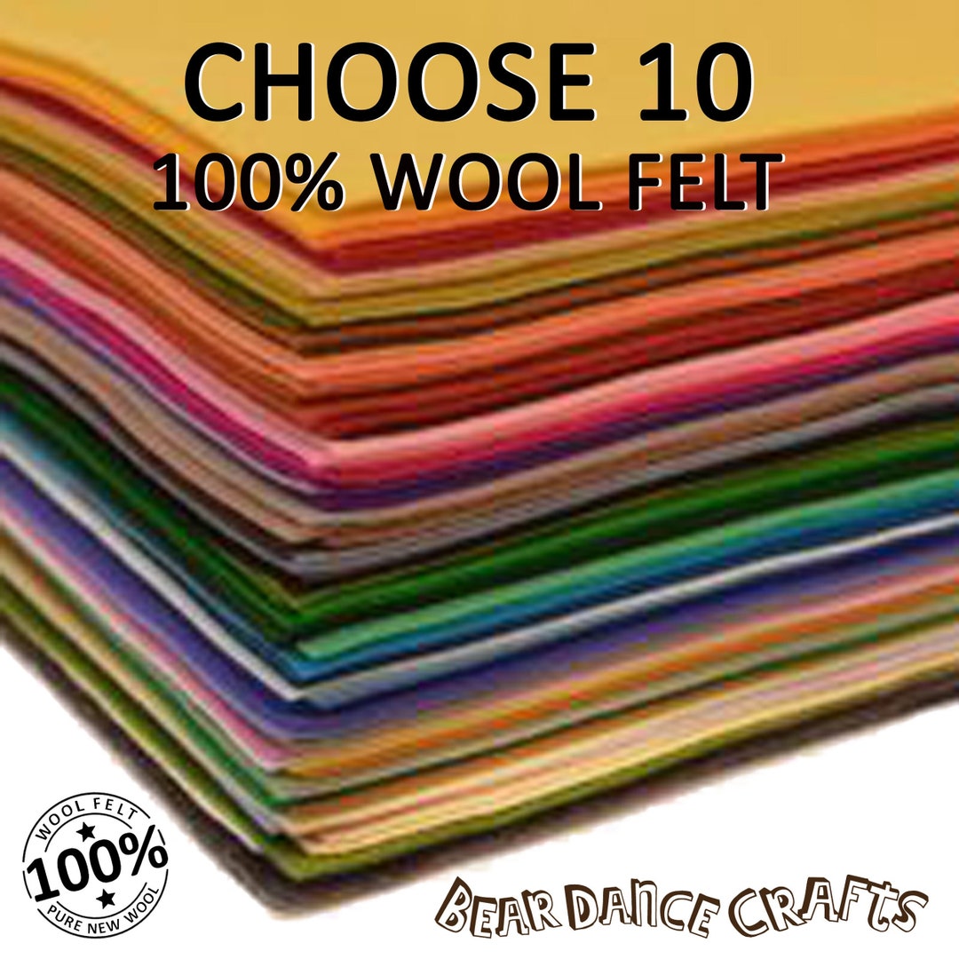 100% Pure Classic Wool Felt - 10 Sheets -you Pick the Colours - Etsy