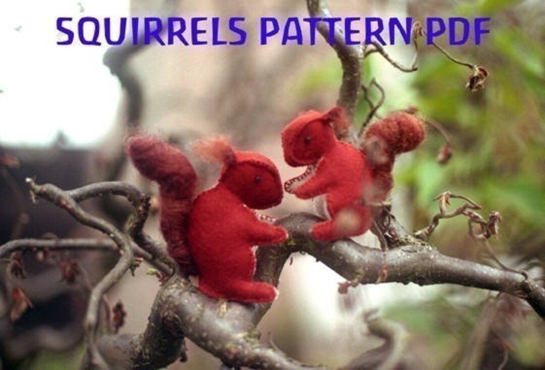 SQUIRRELS PATTERN PDF, Wool Felt Sewing Pattern, No Materials Included ...