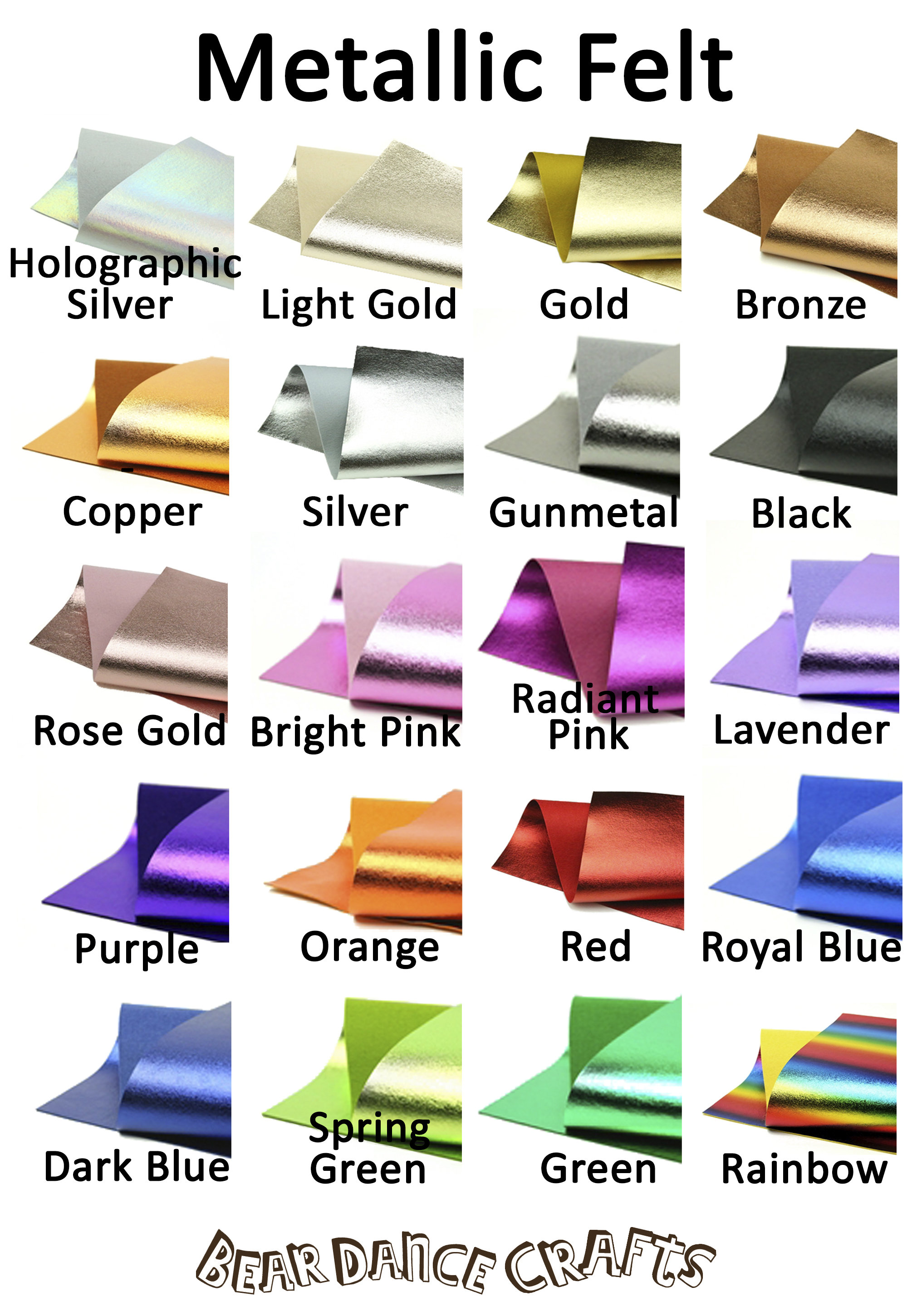 METALLIC Shiny Wool Felt You Choose Size and Colour. - Etsy