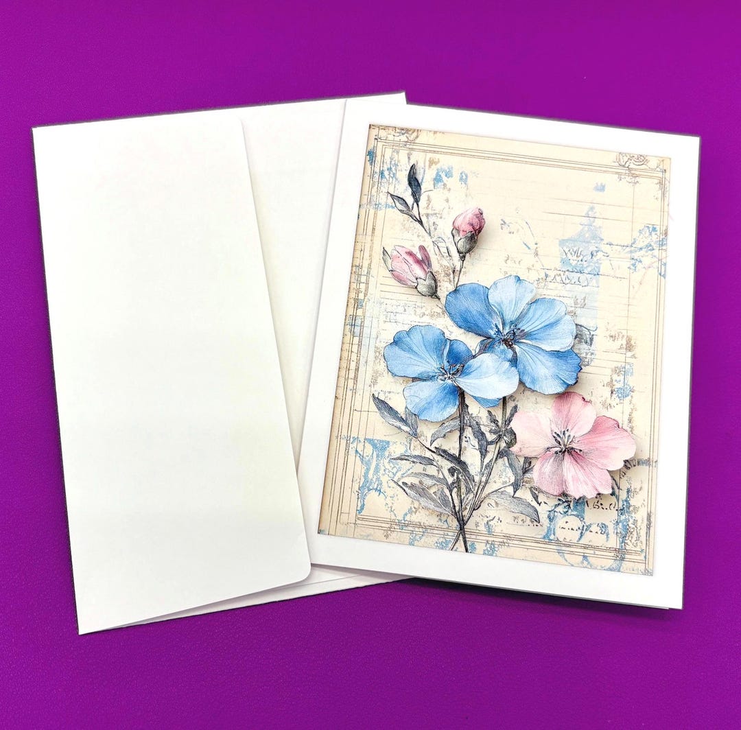 Blue Journaling 12-card Notecard Set - Etsy