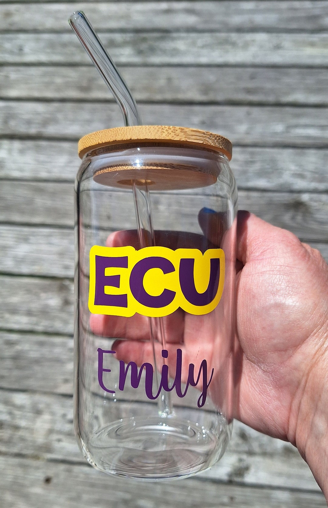 Personalized ECU Glass/ecu Cup/ecu Iced Coffee Cup/beer Can Glass - Etsy
