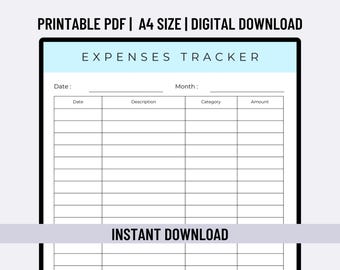 Digital Expenses Tracker - Etsy
