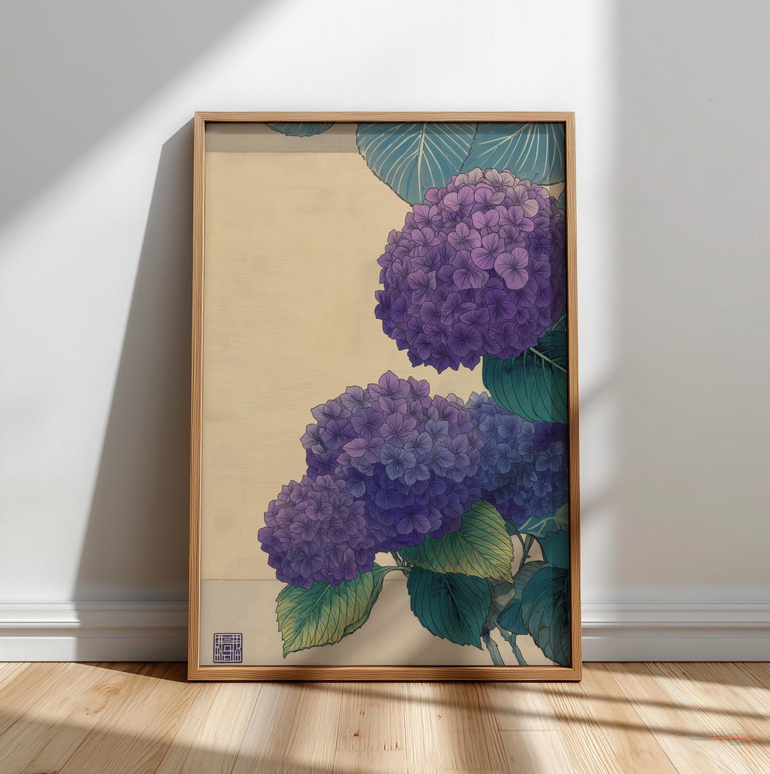 Hydrangea Art Print, Vintage Botanical Wall Art, for Plant Lovers and ...