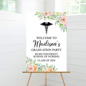 Graduation Welcome Party Sign, Class of 2024, Caduceus, Nursing School ...