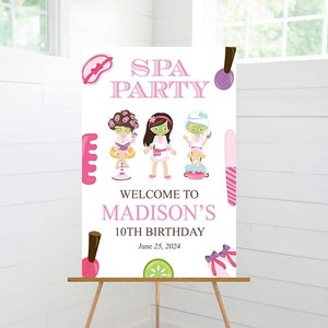 Spa Birthday Party Welcome Sign, Birthday Party Decor, Pamper Party ...