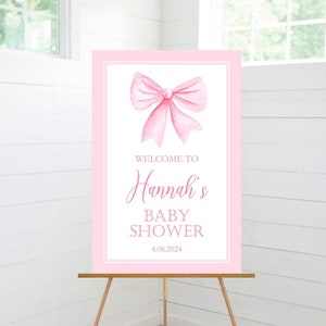 Pink Bow Baby Shower - Etsy