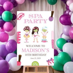 Spa Birthday Party Welcome Sign: Personalized Pamper Party Decor - Etsy