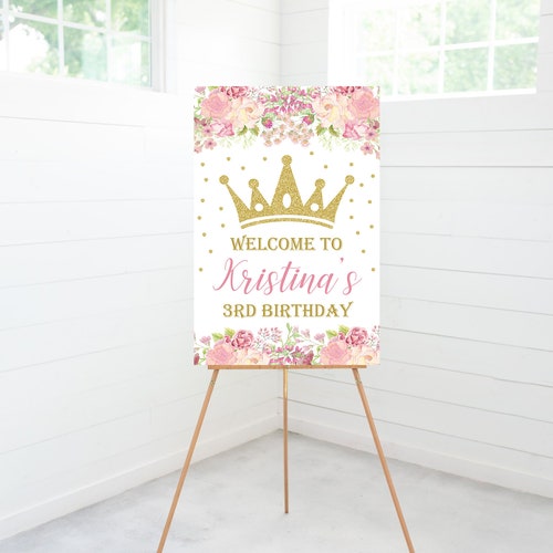 Princess Welcome Sign Editable Princess Birthday Party | Etsy