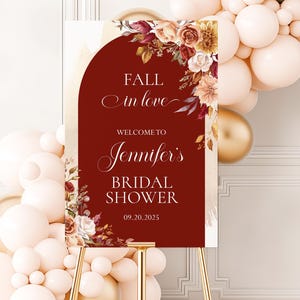 PRINTED + SHIPPED Fall in Love Bridal Shower Welcome Sign - Etsy